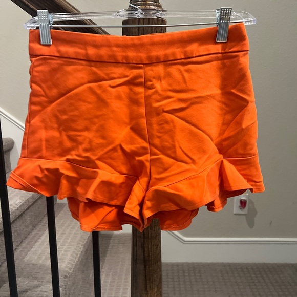 Shorts | Zara Ruffle Orange Womans Shorts | Poshmark